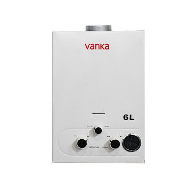 China 6L Instant Tankless Flue Gas Water Heater - 12kW Wall Mounted with Battery Ignition and 0.025-0.8 MPa Water Pressure for sale