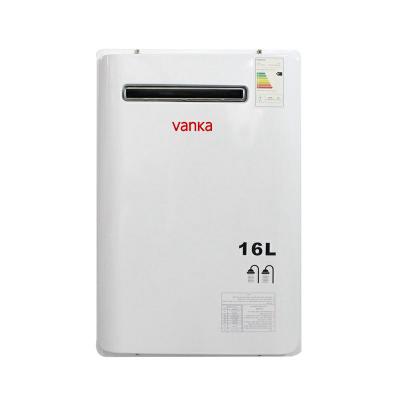 China Vanka Outdoor Gas Water Heater Wall Mounted 4 Bathroom Capacity 0.08-0.5 Mpa Water Pressure AC220V for sale