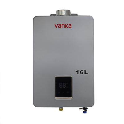 China Touch Screen Gas Water Heater with Constant Temperature Control - 16L/min Flow Rate, 60mm Forced Exhaust, Multiple Capacity Options for sale