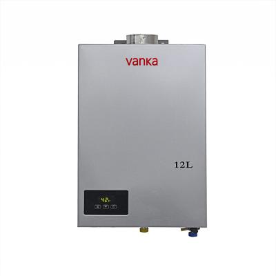 China 12L Force Exhaust Digital Gas Water Heater with 31kW Heat Load and 16kg/Min Hot Water Production for Indoor Installation for sale