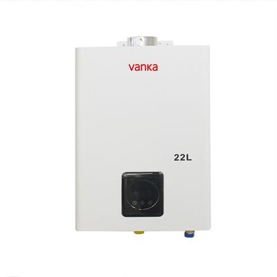 China Vanka 22L 40KW Indoor Low Pressure Gas Water Heater with Thermostatic Control 120V Instant Hot Water System for sale