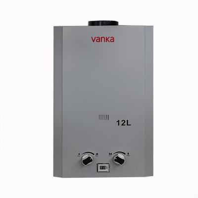 China LPG Flue Gas Water Heater 20KW Heat Output with Battery Power for Instant Shower Hot Water for sale