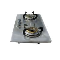 China Built-In 2 Burner Gas Cooktop with Tempered Glass Surface - 3.8kW Dual Burners, 710×400mm Size for sale
