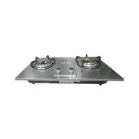 China Built-In 2 Burner Gas Cooktop with Tempered Glass Surface - 3.8kW Dual Burners, 710×400mm Size for sale