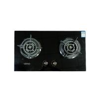 China Double Head Commercial Gas Stove 730x410mm with Dual Fuel Natural Gas & LPG Tempered Glass Surface for sale