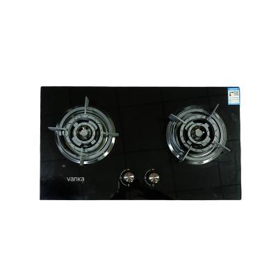 China Double Head Commercial Gas Stove 730x410mm with Dual Fuel Natural Gas & LPG Tempered Glass Surface for sale