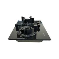 China Double Head Commercial Gas Stove 730x410mm with Dual Fuel Natural Gas & LPG Tempered Glass Surface for sale