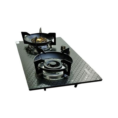 China Dual Burner Gas Stove with Tempered Glass Surface - Natural & Liquefied Gas Compatible, Class A Efficiency for sale