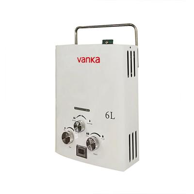 China 6L Portable Tankless Propane Water Heater with 12KW Heat Input and 0.015Mpa Low Pressure Start for Outdoor Camping for sale