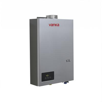 China 12L Forced Exhaust Digital Gas Water Heater with 31kW Heat Load and 16kg/Min Hot Water Production for sale