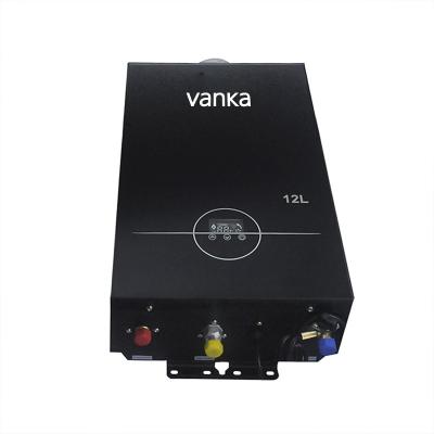 China 12L Instant Gas Water Heater Glass Design for Bathroom Tub Use 24kW LPG NG for sale