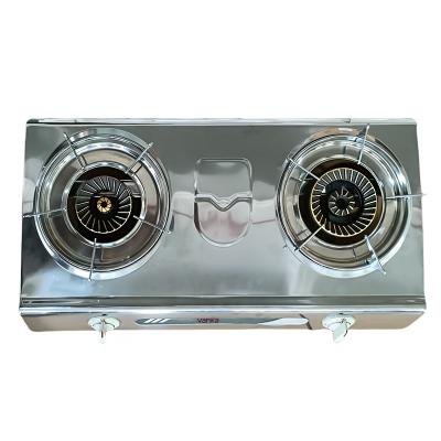 China Dual Burner Gas Stove 4.5KW & 7.0KW Stainless Steel Commercial Grade with Flameout Protection for sale