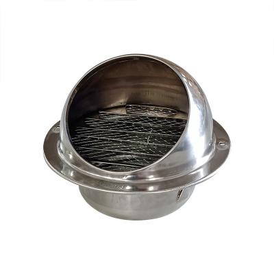 China Stainless Steel Round Wall Vent Grille Cover 125mm Rainproof Windproof Exhaust Vent for sale
