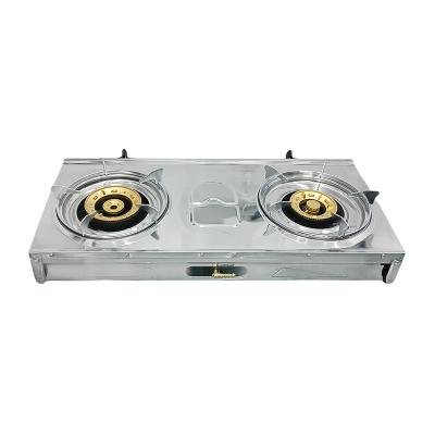 China Double Burner Tabletop Gas Stove 720×400×180 mm Commercial Grade with Stainless Steel Construction for sale