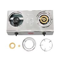 China Double Burner Tabletop Gas Stove 720×400×180 mm Commercial Grade with Stainless Steel Construction for sale