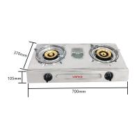 China Double Burner Tabletop Gas Stove 3.5KW Commercial Grade with Stainless Steel Construction 720×400×180 mm for sale