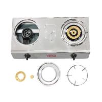 China Double Burner Tabletop Gas Stove 3.5KW Commercial Grade with Stainless Steel Construction 720×400×180 mm for sale