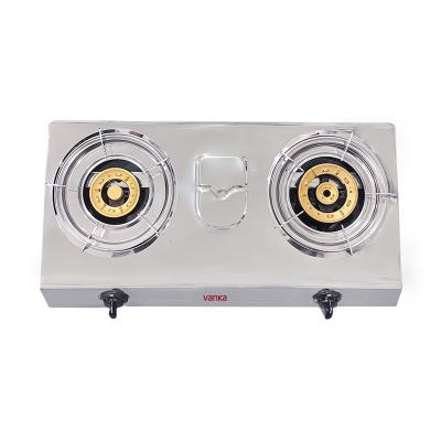 China Double Burner Tabletop Gas Stove 3.5KW Commercial Grade with Stainless Steel Construction 720×400×180 mm for sale