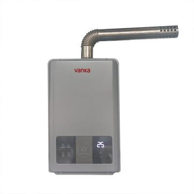 China 12L Tankless Thermostatic Water Heater Gray Single Flue Pipe 60mm 500mm for sale