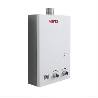 China 12L Natural Gas Water Heater 24kW Forced Exhaust Instant Heating LCD Display for sale