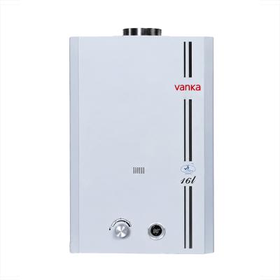 China 16L Flue Type Gas Water Heater Single Knob Gray Household Water Heater for sale