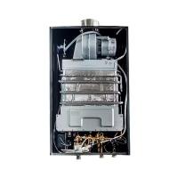 China Modern Tempered Glass Gas Water Heater 16L 18L 20L Forced Exhaust Copper Heat Exchanger for sale