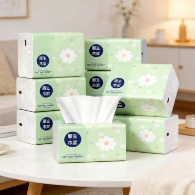 China Hot Selling High-quality Absorbent Soft 100% Virgin 3-layer Bamboo Pulp Customizable Packaged Facial Tissue Multi-use Tissue for sale
