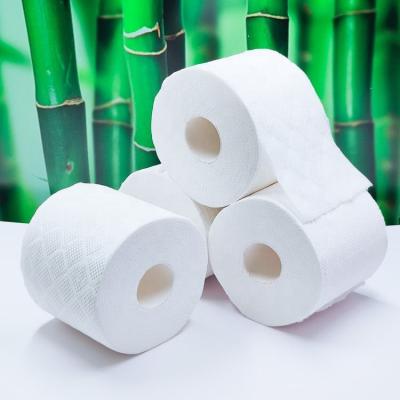 China 3 Layer Toilet Tissue Paper 3 Ply Big Roll Hotel Bath Tissue Household Bamboo Toilet Paper for sale