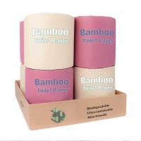 China Factory Customized Disposable 2-3 Ply Dots Bamboo Tissue Soft Virgin Wood Pulp Comfortable Toilet Paper Rolls for Kitchen Use for sale