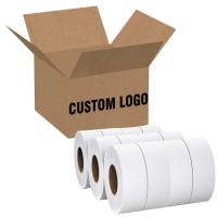 China Wholesale Large White Giant Roll Toilet Paper Custom Logo Printing Original Bamboo Pulp Soft Hotel Bathroom Factory Manufacturer for sale