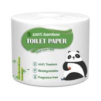 China Custom Tissue Paper Factory Biodegradable Toilet Paper 3 Ply Bamboo Pulp Toilet Paper Rolls for sale