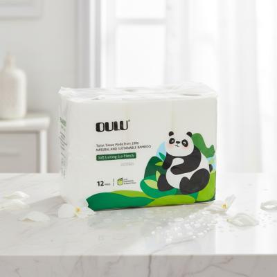 China Wholesale Best Selling 100% Virgin Bamboo Pulp Antibacterial & Durable Eco-friendly Toilet Paper Roll for sale
