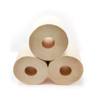 China Environmentally Friendly Strong Soft Embossed Bamboo Pulp Natural Color Recycled Roll Toilet Paper for sale