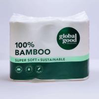 China Environmentally Friendly Strong Soft Embossed Bamboo Pulp Natural Color Recycled Roll Toilet Paper for sale