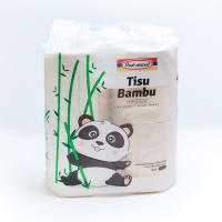 China Good Quality Premium 3 Ply Natural Color Flower Printed Bamboo Organic Toilet Paper for sale