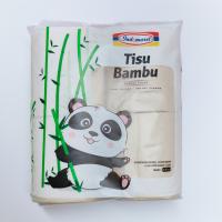 China Good Quality Premium 3 Ply Natural Color Flower Printed Bamboo Organic Toilet Paper for sale