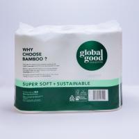 China Good Quality Premium 3 Ply Natural Color Flower Printed Bamboo Organic Toilet Paper for sale