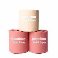 China Manufacturer Luxury 2-Ply Bamboo Paper Toilet Paper 48 Rolls Soft Bamboo Pulp Toilet Roll for sale