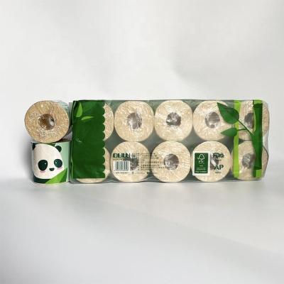 China Soft Biodegradable 4Ply Toilet Tissue Wholesale Bamboo Toilet Paper Toilet Tissue Core Paper for sale