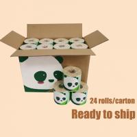 China Custom Logo 3-Ply Soft Bamboo Commercial Toilet Tissue Eco-Friendly Panda Design WC Rolling Paper for sale