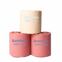 China 100% Virgin Bamboo Pulp 2 Ply 3 Ply Bathroom Toilet Paper Tissue for sale