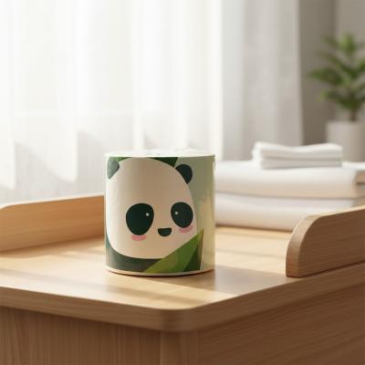 China Wholesale High Quality Panda Design 3ply Organic Bamboo Pulp Ultra Soft Eco-Friendly Toilet Tissue Standard Roll Toilet Paper for sale