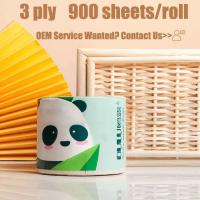 China Customized Logo 3-Layer Soft Bamboo Premium Toilet Paper Environmentally Friendly Commercial Roll 2-Layer Panda Pattern Plain for sale