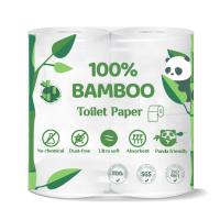 China Customized Pack of 12 Rolls Premium Quality Eco-Friendly Bamboo Pulp Toilet Paper with Plastic Packaging for sale