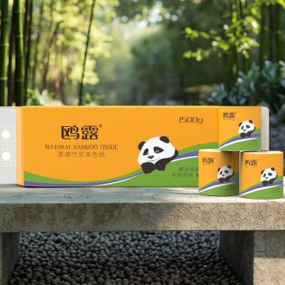 China Customized Pack of 12 Rolls Premium Quality Eco-Friendly Bamboo Pulp Toilet Paper with Plastic Packaging for sale