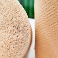 China Luxury Strong pure bamboo pulp cream beige plastic bag wrap quilted toilet paper for sale