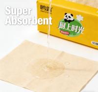 China Wholesale Unbleached Bamboo Pulp 3 Ply Eco-Friendly Absorbent Oil Absorption Kitchen Paper Towel for sale
