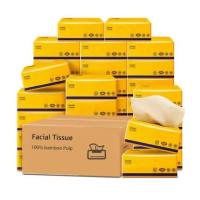 China Customized High Quality Eco-Friendly Ultra-Soft Bamboo Facial Tissues 4 Ply White Paper Diamond Embossed Box Personalized Logo for sale