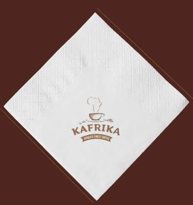 China Custom Restaurant Napkins 3-Ply Virgin Wood Pulp Facial Tissue Paper with Logo Printed Bag Style for Hotel Bar Cafe Use for sale