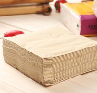 China Customized Size 3Ply Eco-Friendly Bamboo Pulp Natural Color Tissue with Logo Printed Customizable Napkins in Bag Package for sale